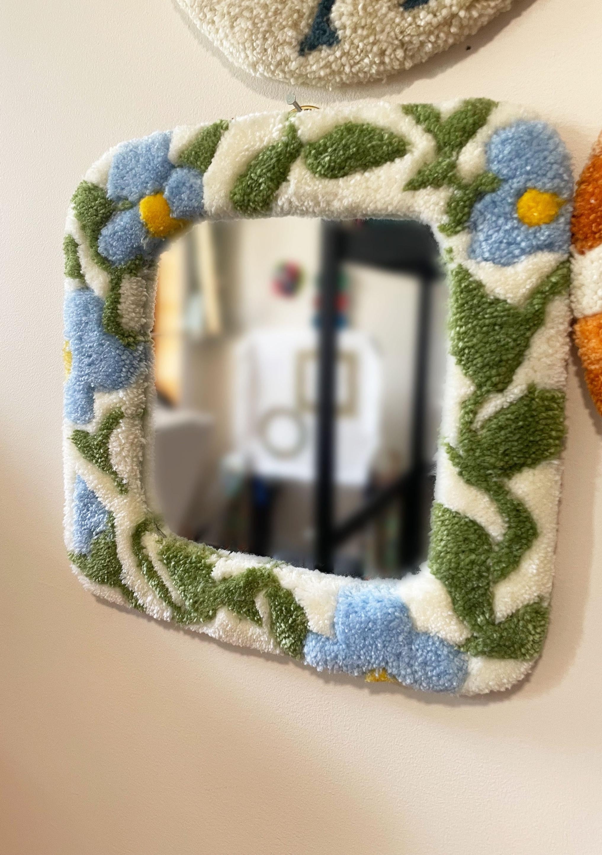 Handmade Wall Mirror Rug flower Tufting Rug Custom Rug - Etsy