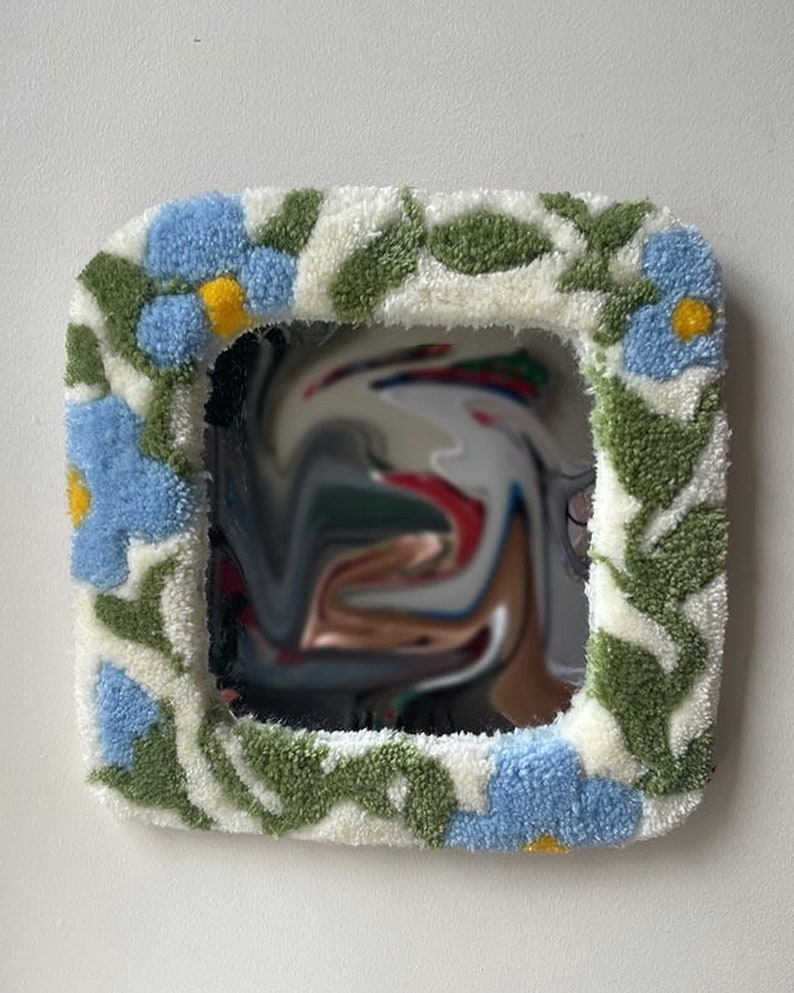 Handmade Wall Mirror Rug flower Tufting Rug Custom Rug - Etsy