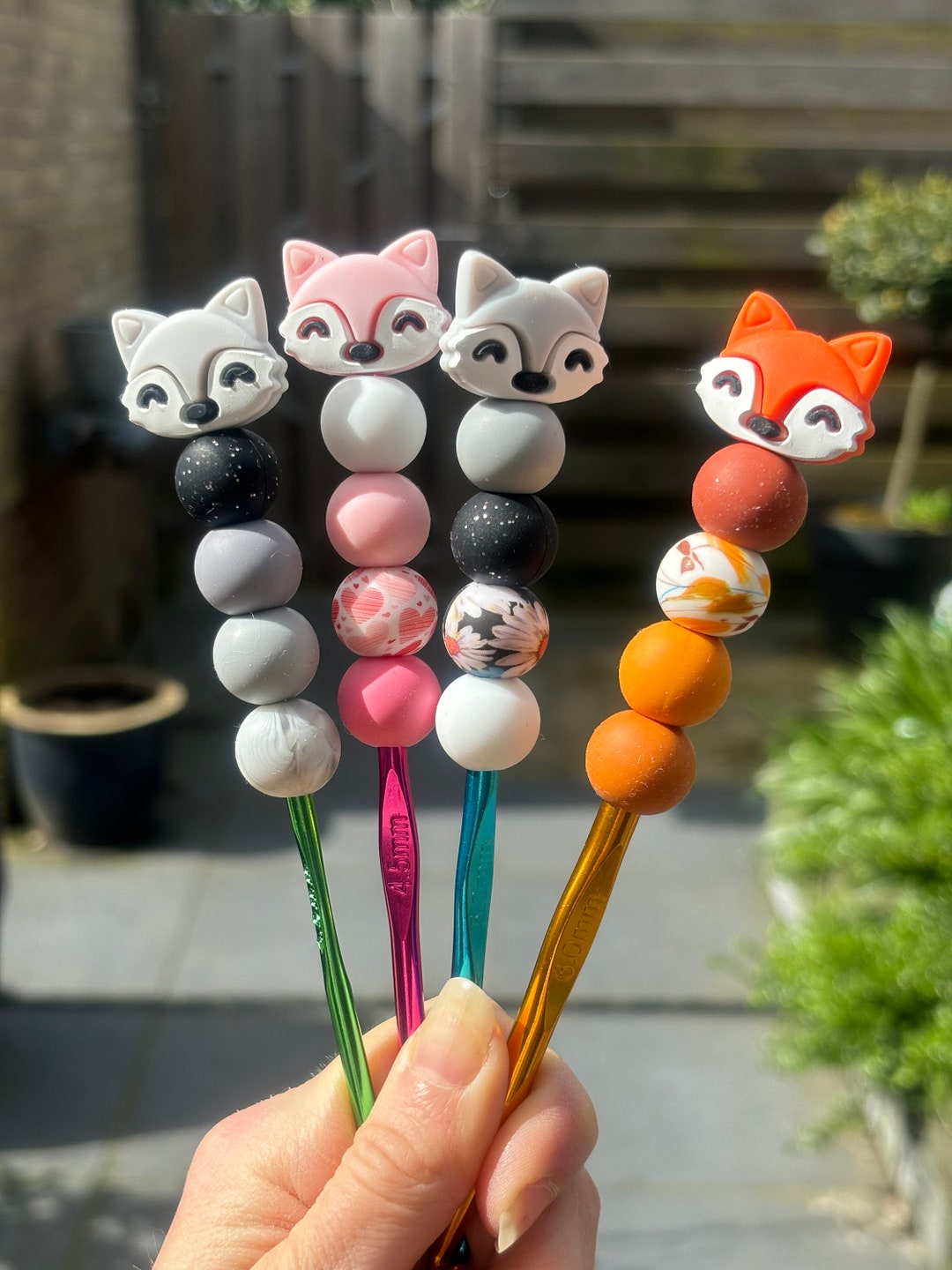 Adorable Fox Ergonomic Crochet Hook: Handmade Crocheting Tool | Fibre ...