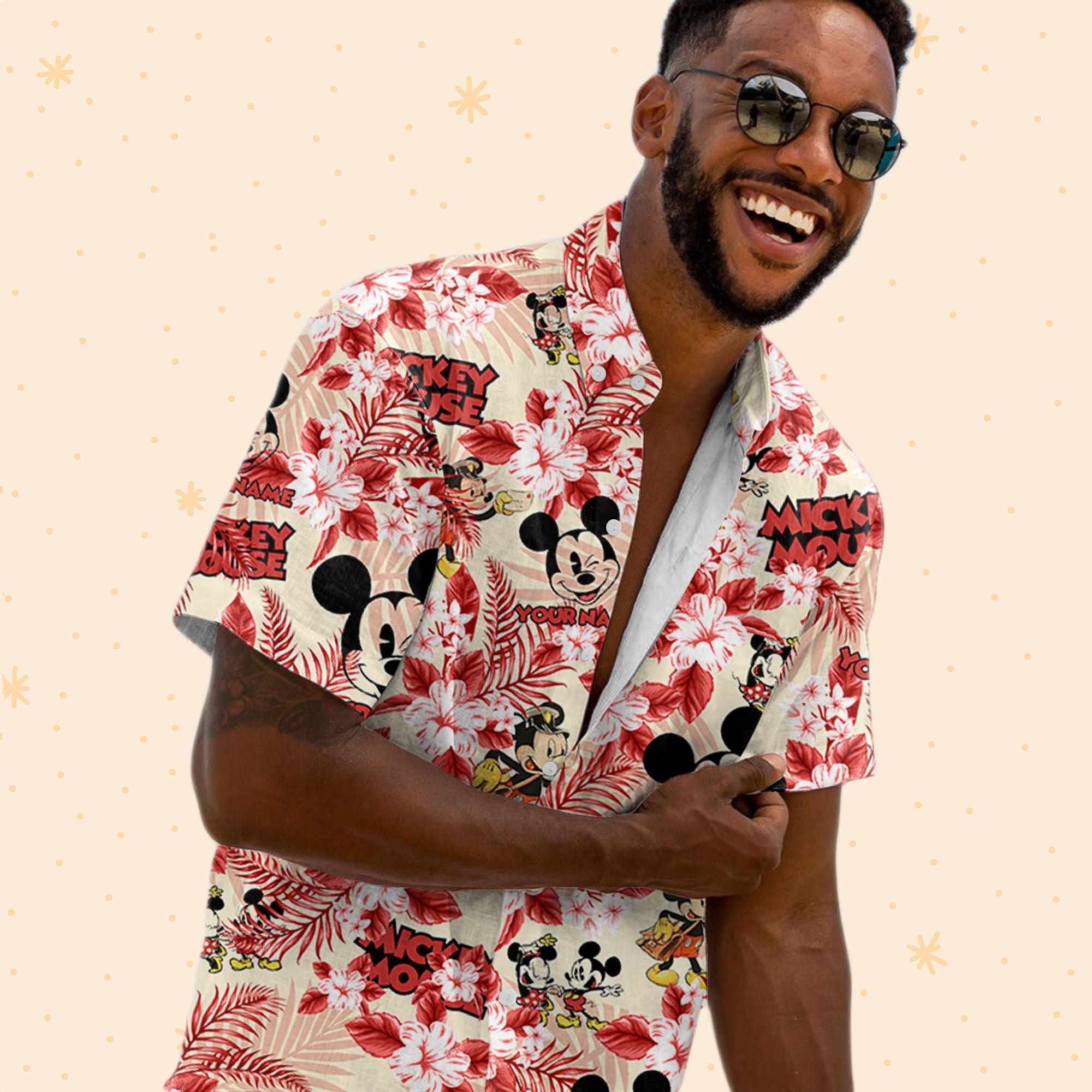Personalize Mickey Classic The Postman Hawaiian Flowers Pattern Custom ...