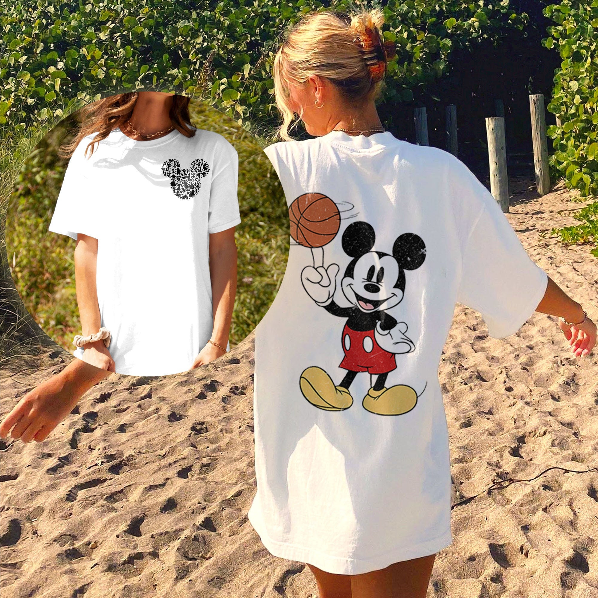 Shop Disney house trucker double sided frosted print trucker Custom T ...