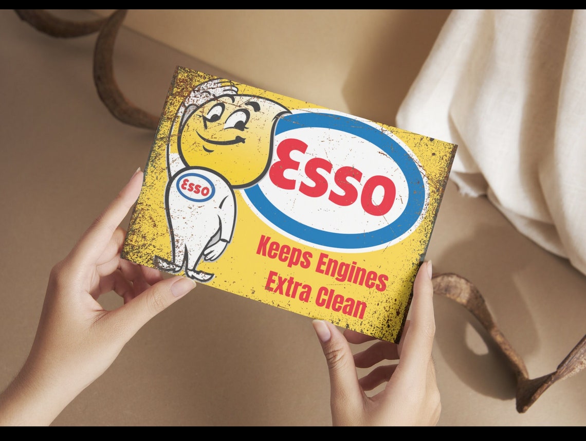 Esso Metal Plaque Man Cave Wall Sign Funny Mens Birthday Gift Dad ...