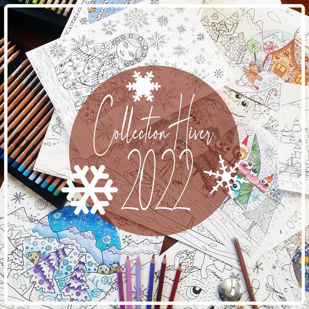 20 Playful and Unique Christmas and Winter Themed Coloring Pages - Etsy