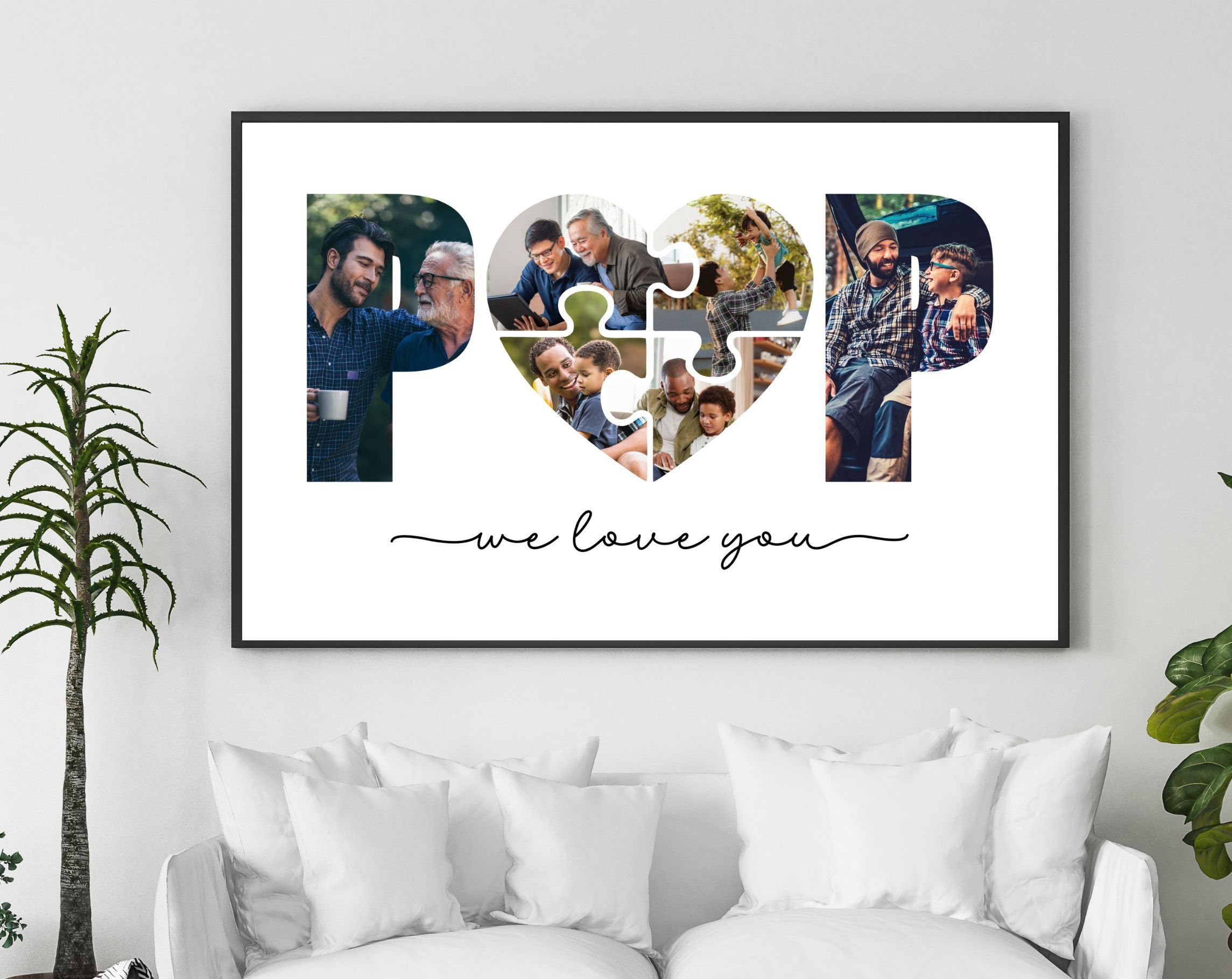 Grandpa Photo Collage, Dad Photo Collage, Personalized Gift for Grandpa ...