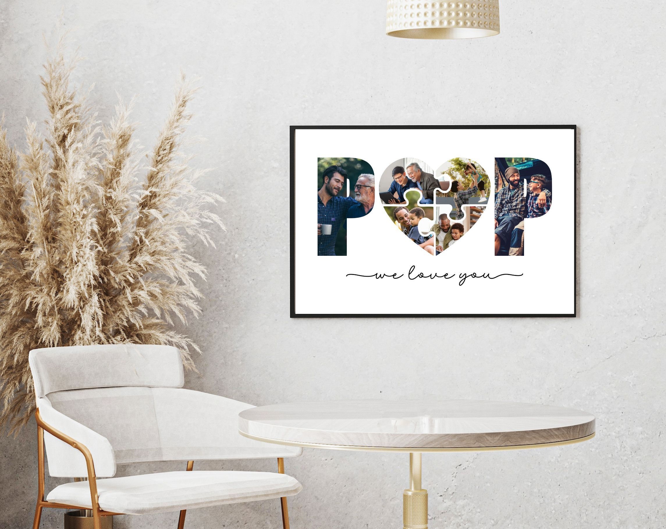 Grandpa Photo Collage, Dad Photo Collage, Personalized Gift for Grandpa ...