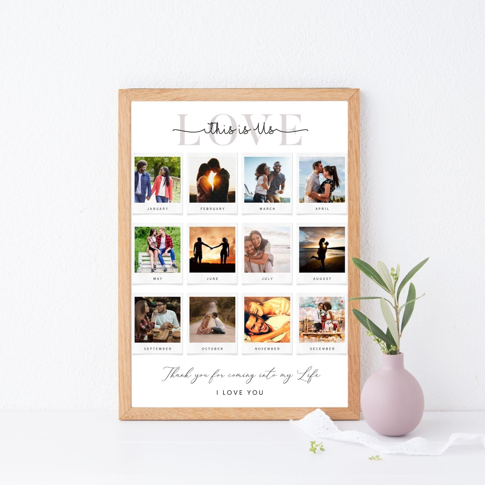 Couple Photo Collage Template, Photo Collage Gift, Couple Collage ...