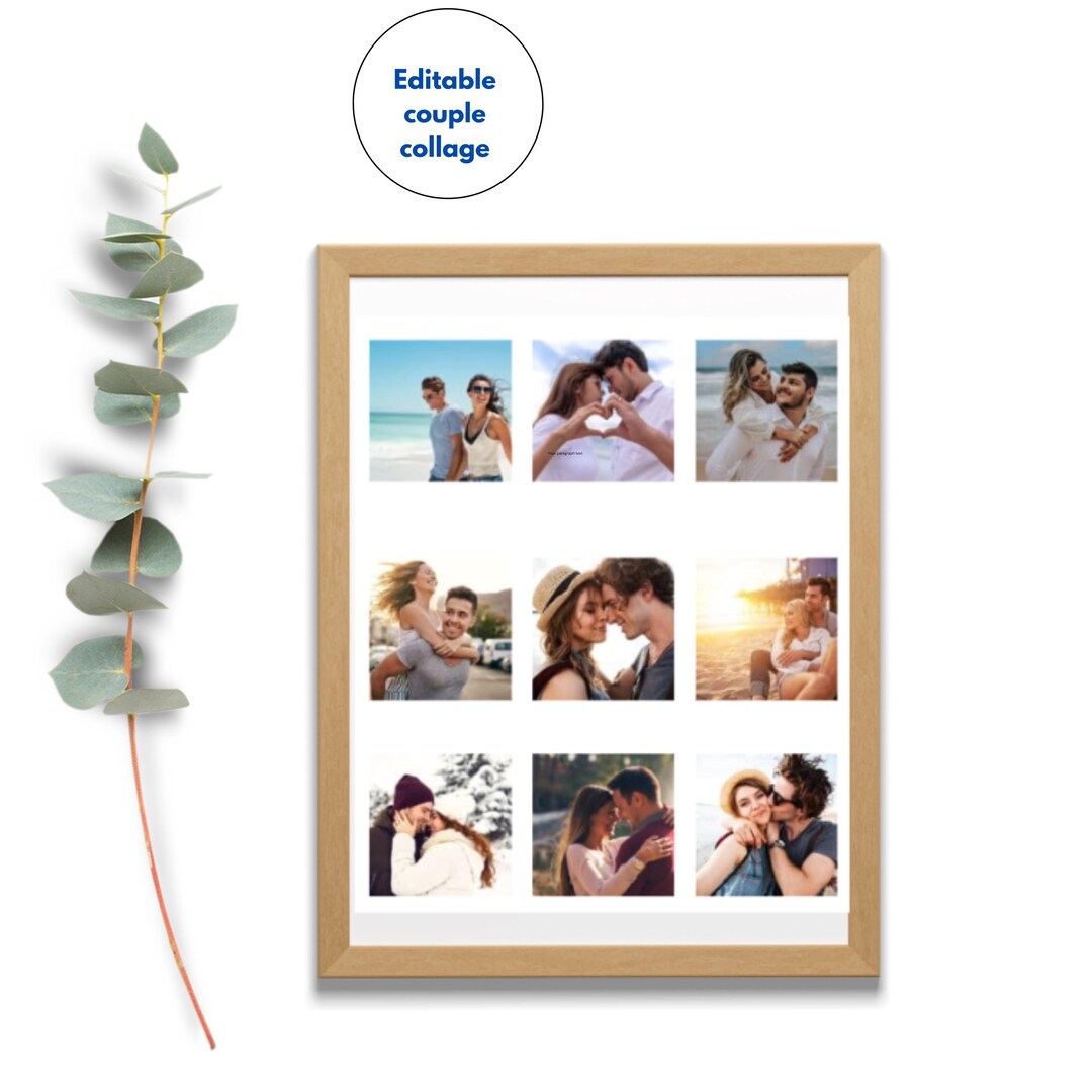 Couple Photo Collage Template, Photo Collage Gift, Custom Photo Collage ...