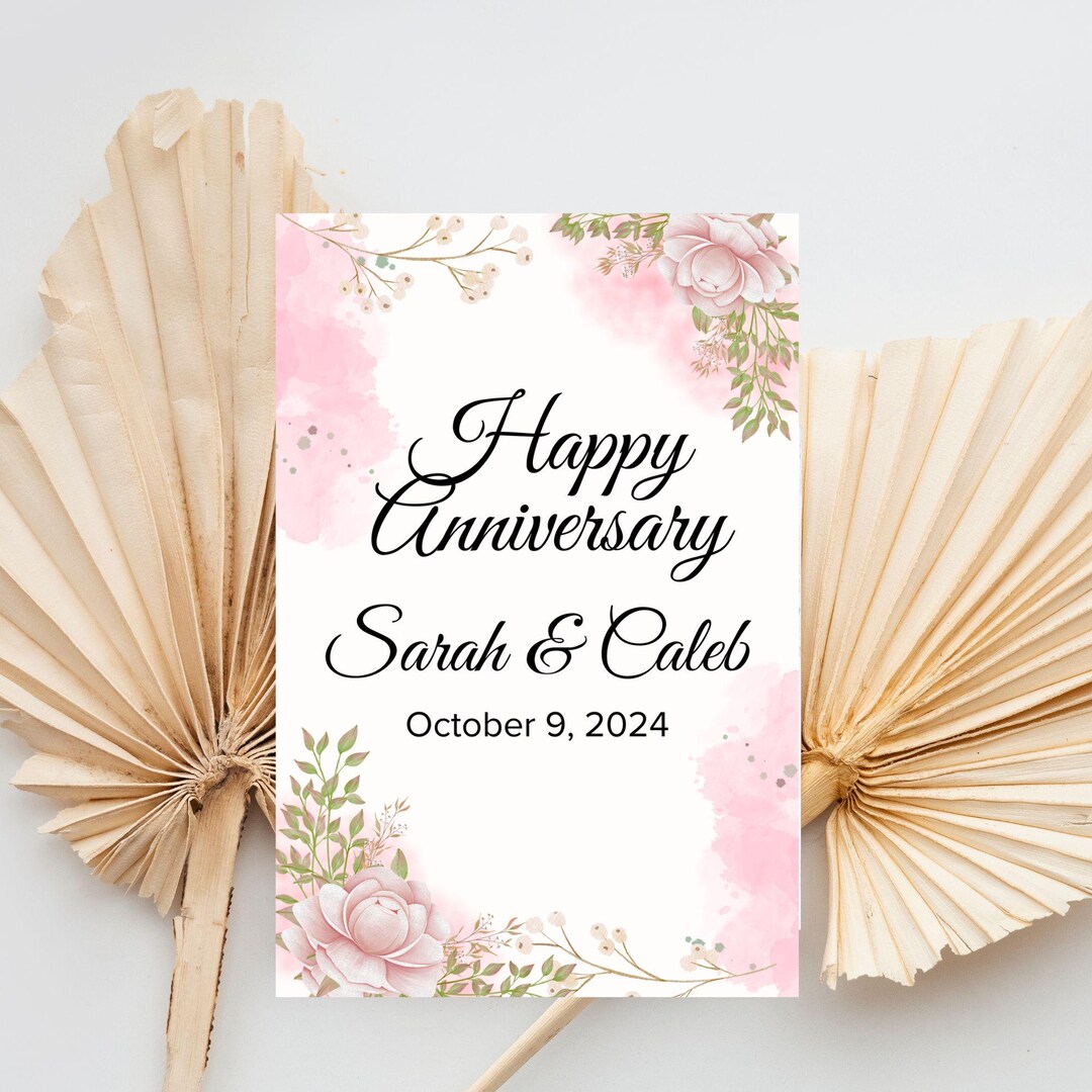 Happy Anniversary Card Editable Template Anniversary Card Canva