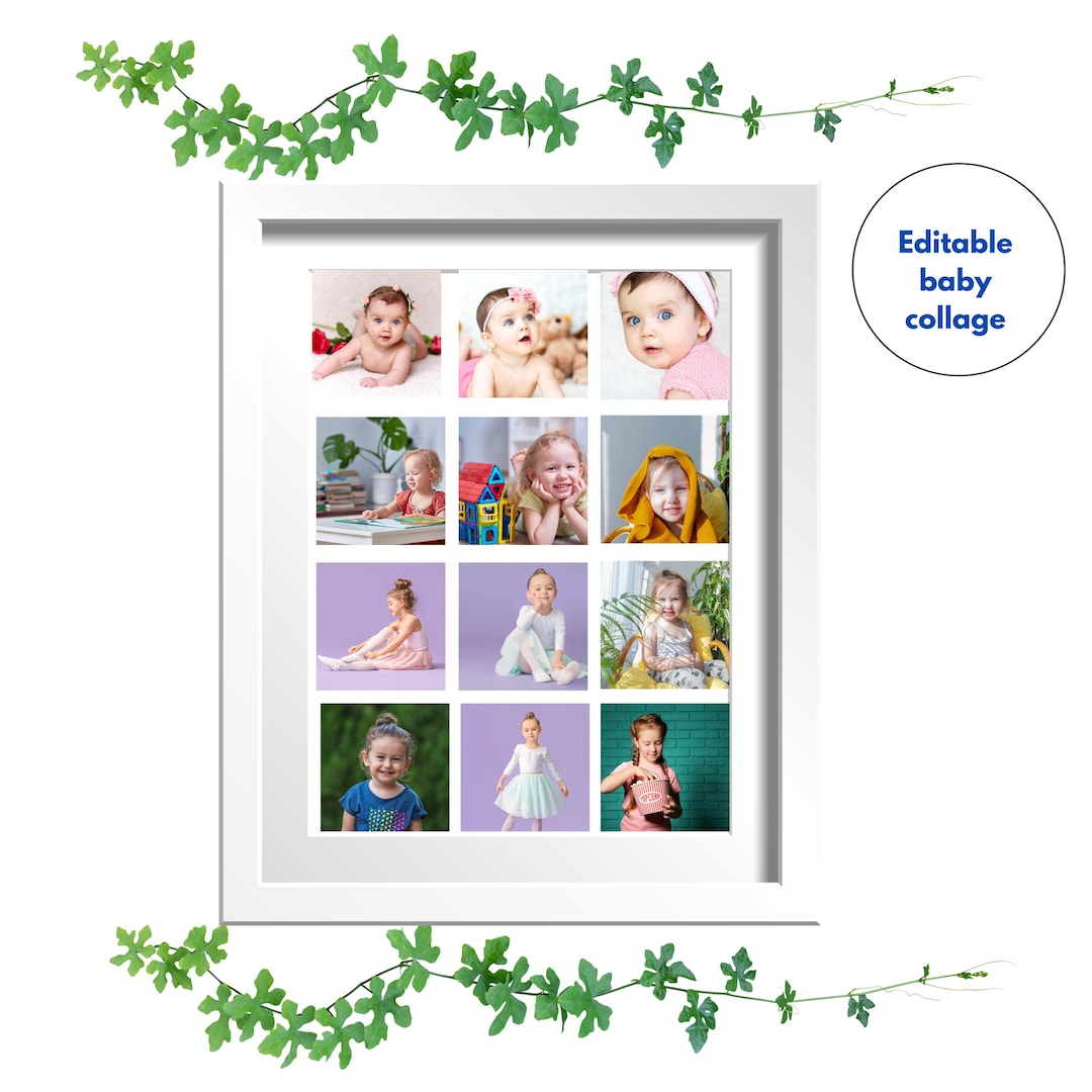 Baby Photo Collage Template, Photo Collage Gift, Custom Photo Collage ...