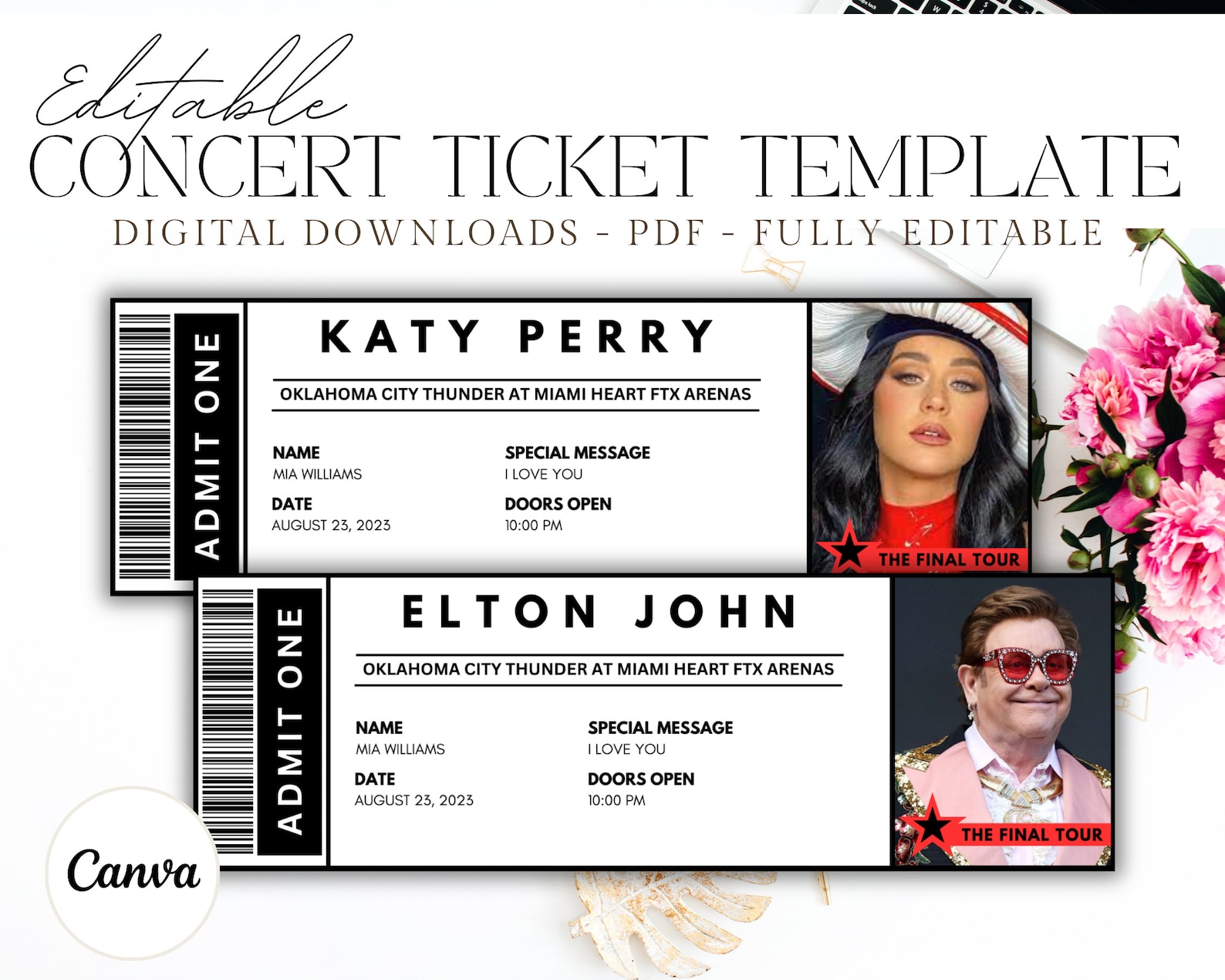 Editable Concert Ticket Template, Surprise Ticket, Concert Ticket ...