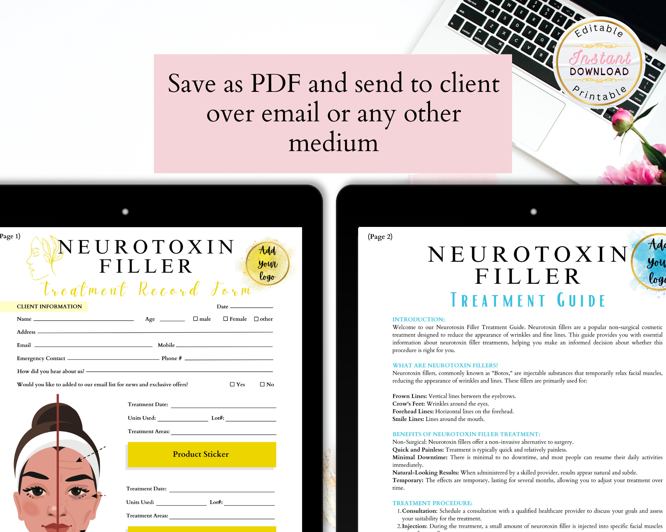 Neurotoxin Filler Treatment Form Botox Treatment Facial - Etsy