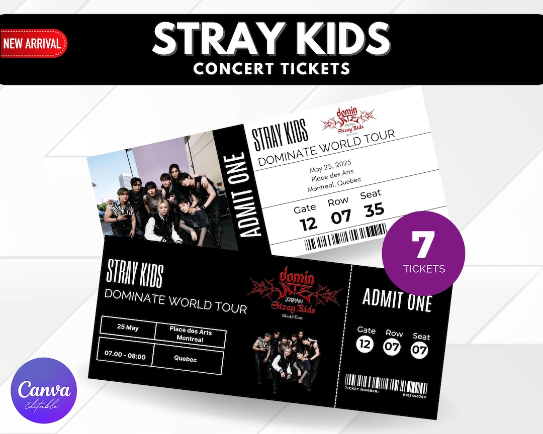 Personalized Stray Kids Dominate Concert Ticket, World Tour 2025, Stray Kids Kpop, Kpop Merch ...