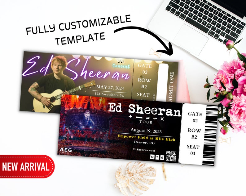 Editable Concert Ticket Template, Ticket Bundle, Event Ticket, Custom ...