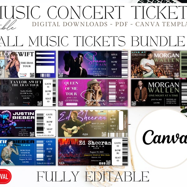 Concert Ticket Template - Etsy