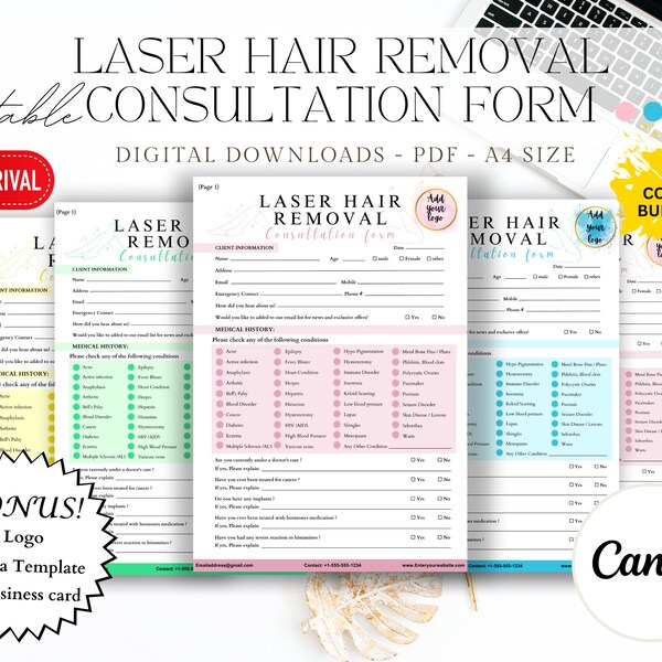 Laser Treatment Record Template - Etsy