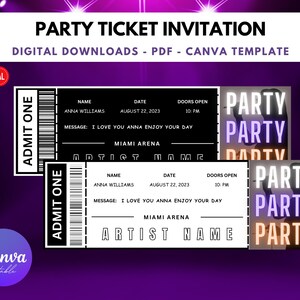 Editable Concert Ticket Template, Surprise Ticket, Concert Ticket ...