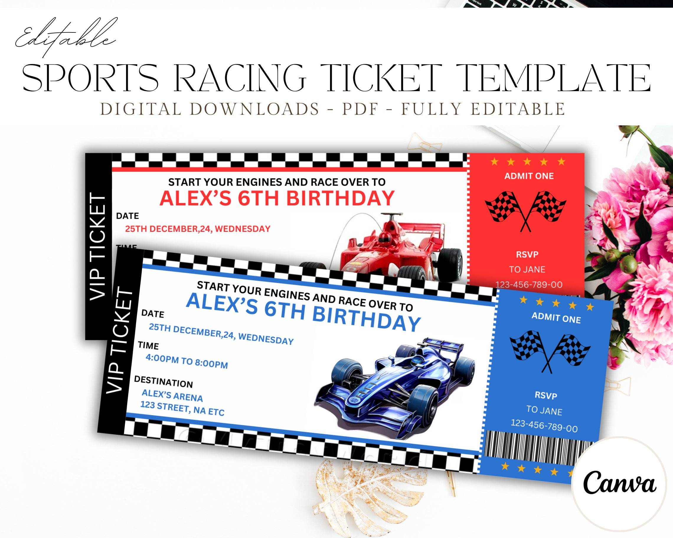 Racing Ticket Template. Track Experience Day Ticket. Driving Experience ...
