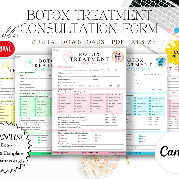 Botox Filler Treatment Form - Etsy