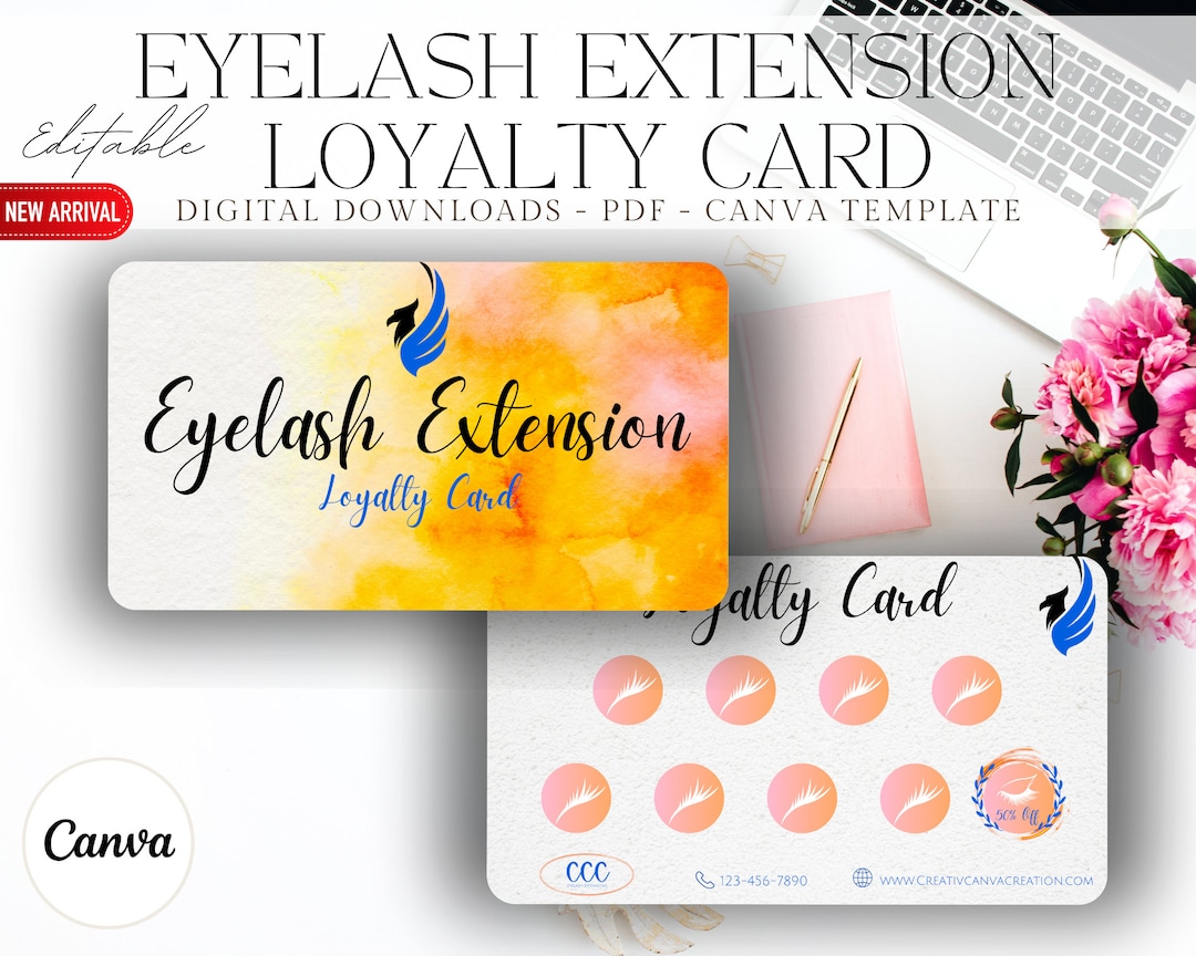 Eyelash Extension Loyalty Card Beauty Loyalty Card lash - Etsy