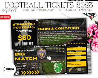 Customized Replica Football Ticket Gift Perfect Way to Give Digital ...