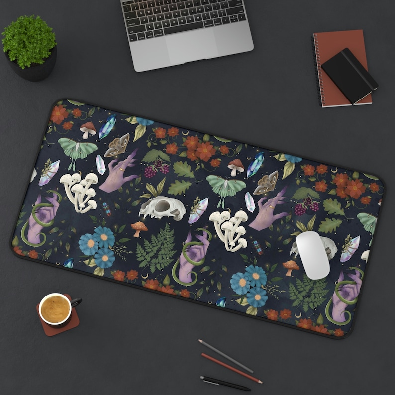 Dark Cottagecore Desk Mat Witchy Things, Desk Mat Aesthetic, Goblincore ...