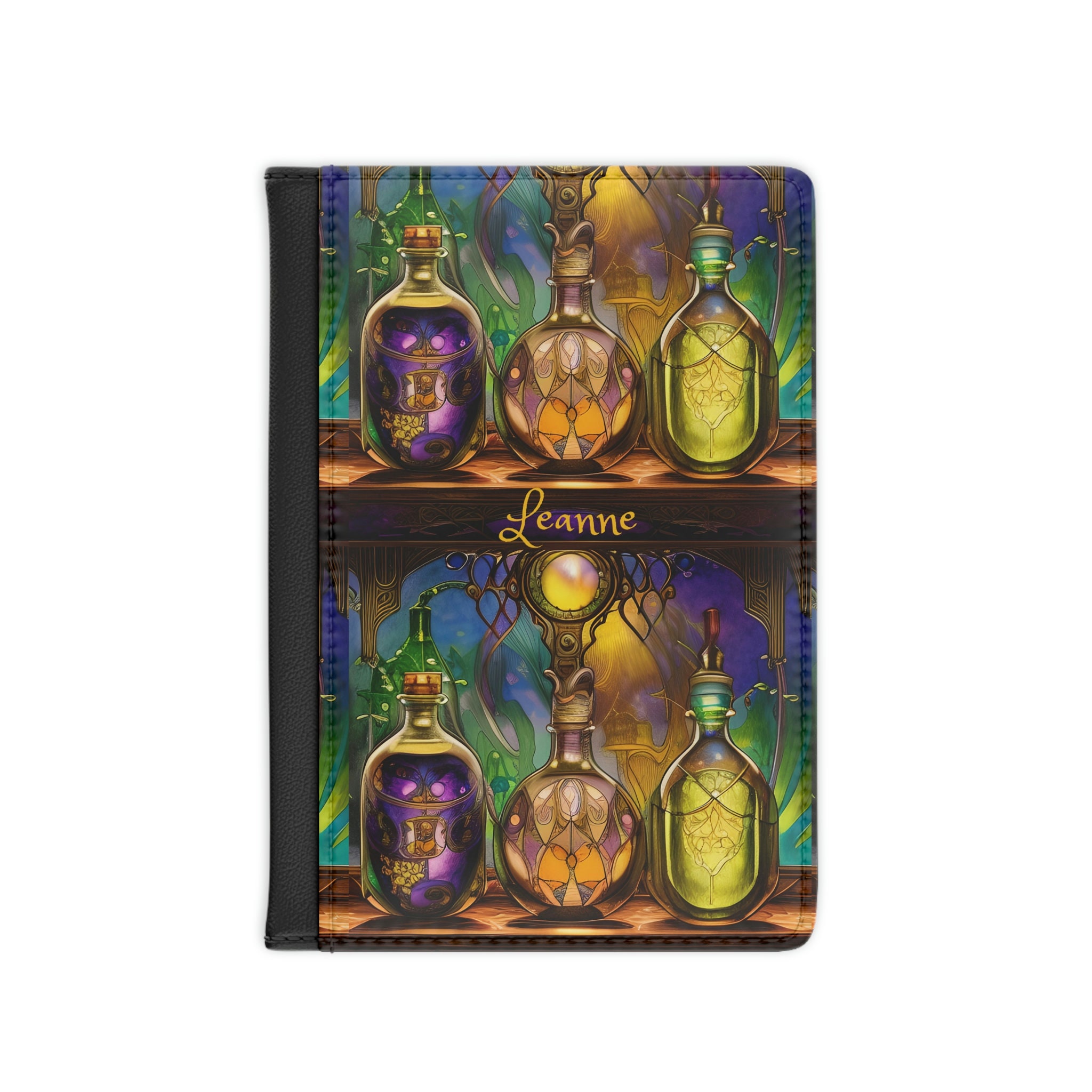 Custom Passport Cover RFID Potion Bottles School Witchcraft Wizard ...