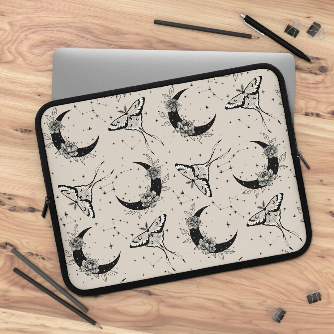 Luna Moth Laptop Sleeve - Moon, Moth, Laptop Cover for Girls, Witchy ...