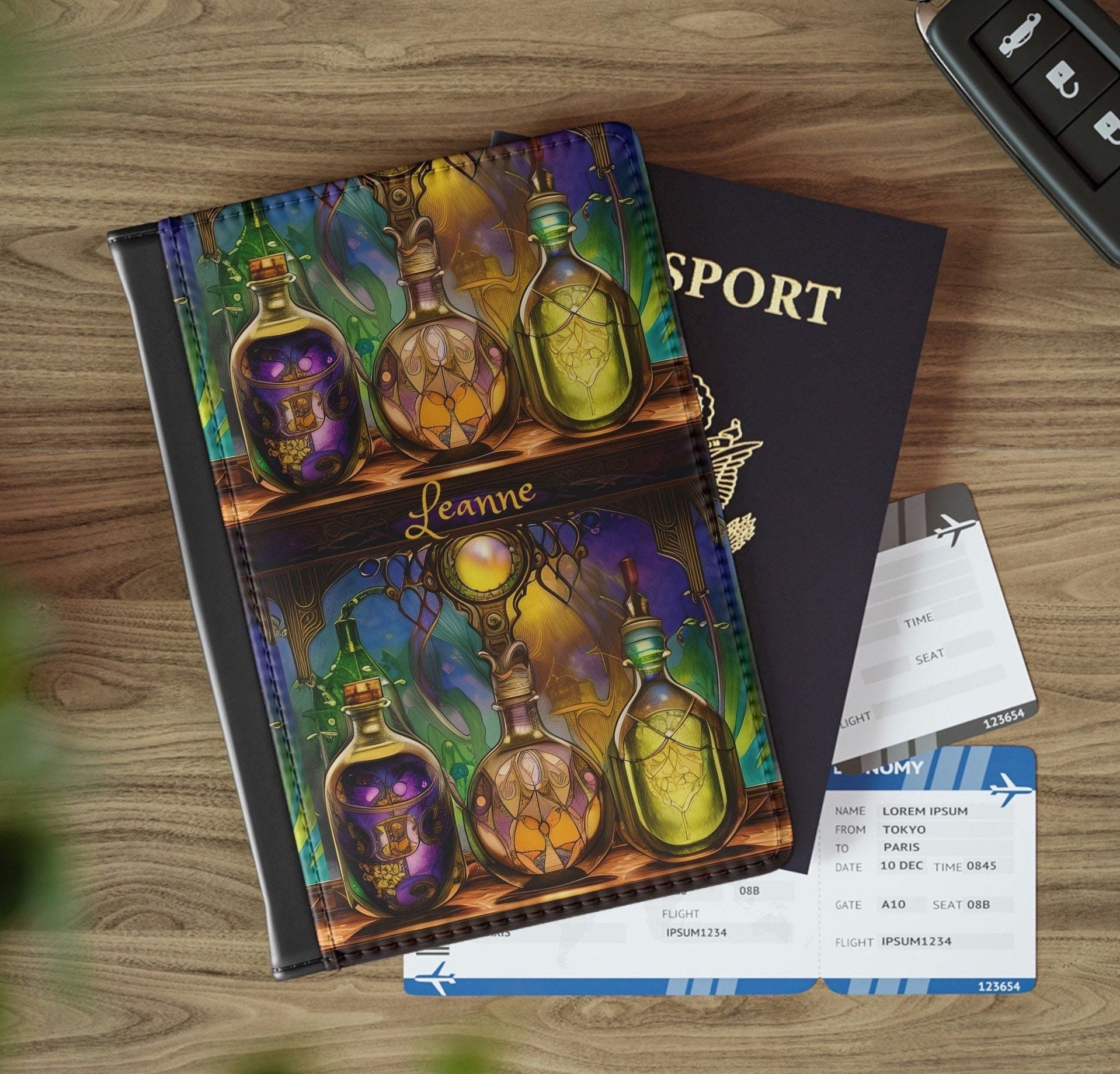 Custom Passport Cover RFID - Potion Bottles School Witchcraft Wizard ...