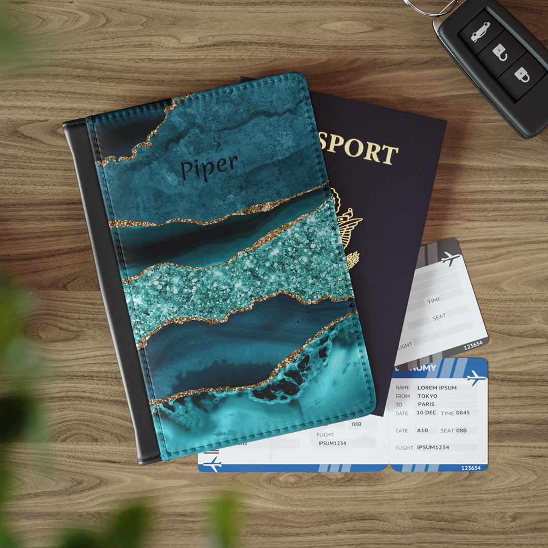 Blue Custom Passport Wallet - Agate Geode Passport Cover for Women - Etsy