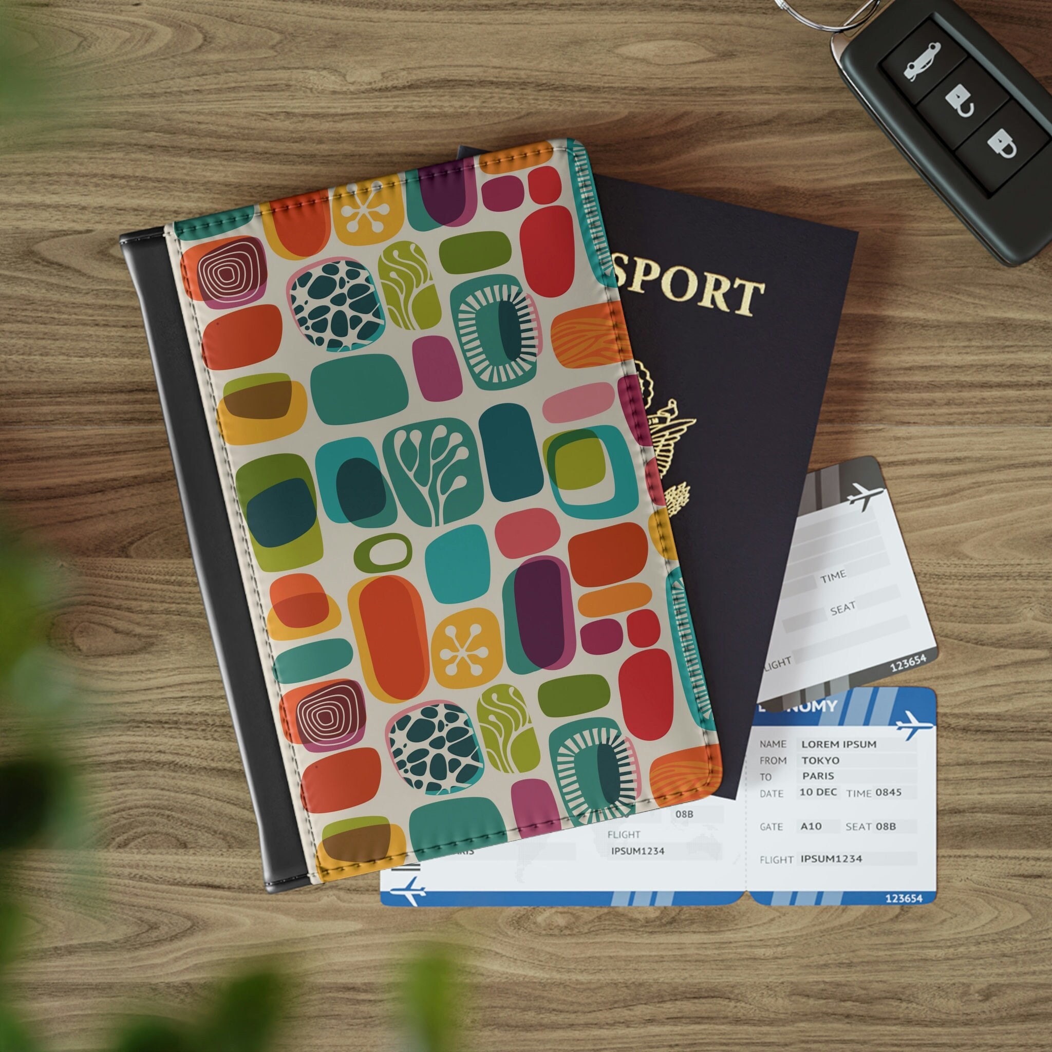 Mid Century Modern Passport Cover - 1950s Retro RFID Passport Wallet - Etsy