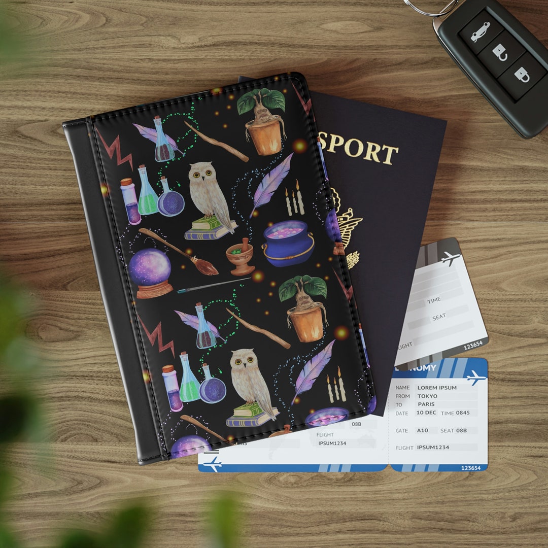 Witchy Passport Holder - Wizard Gift Ideas, Passport Wallet, Magic Gift ...