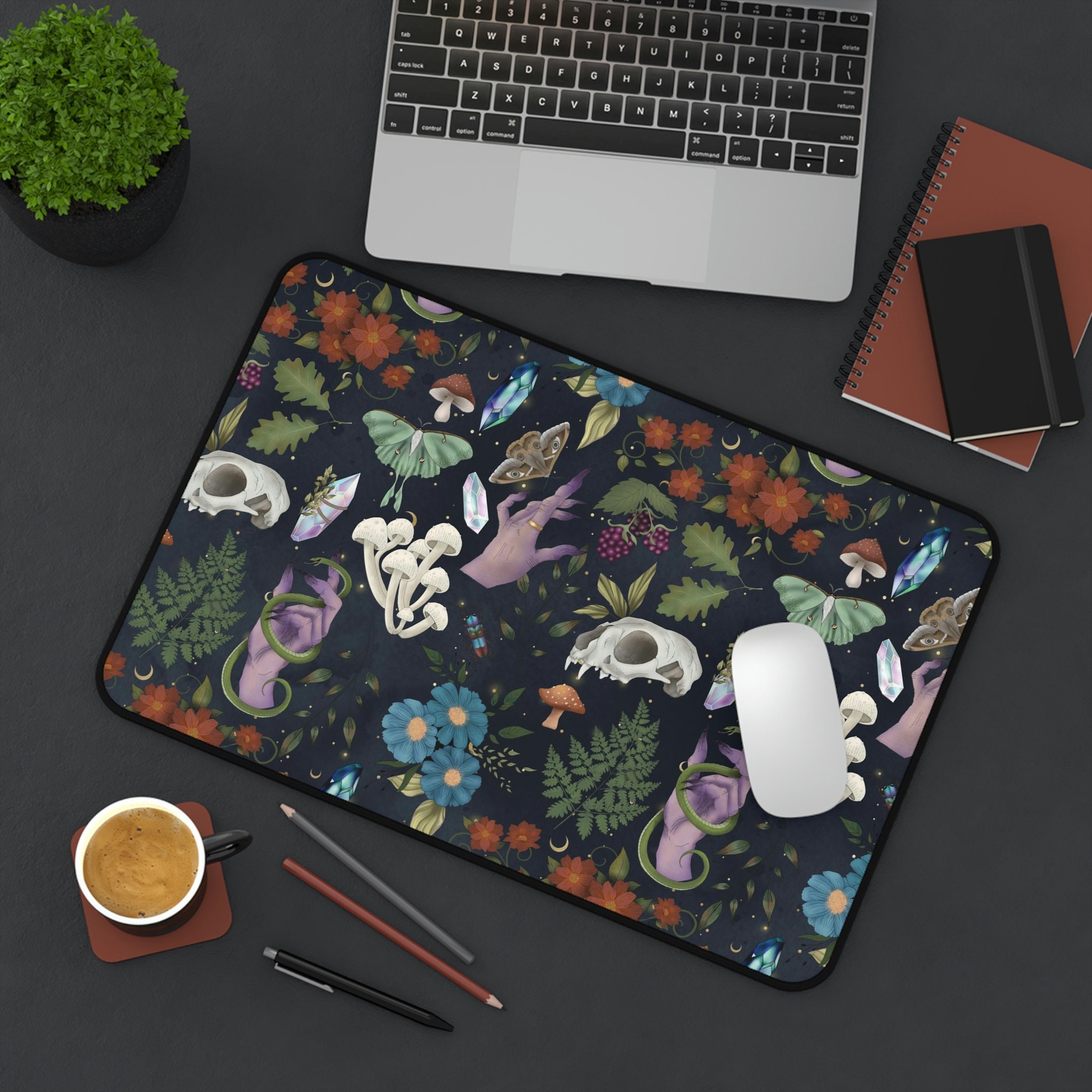 Dark Cottagecore Desk Mat Witchy Things, Desk Mat Aesthetic, Goblincore ...