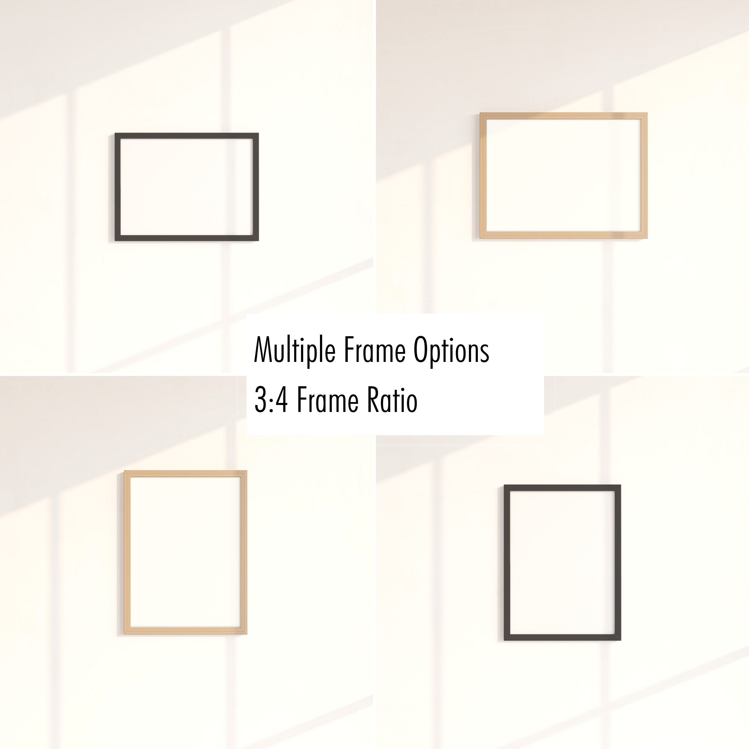 3:4 Ratio 16 Frame Mockup Bundle CANVA PSD Black Frame Option - Etsy