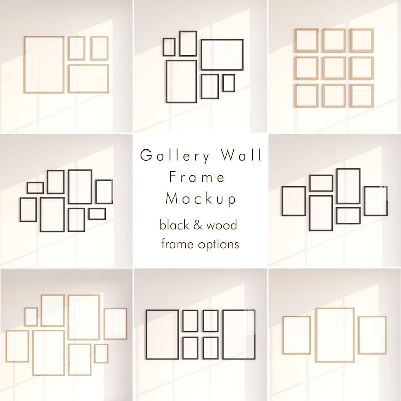 16 Gallery Wall Frame Mockup Bundle CANVA & PSD Wall Art Mock up ...