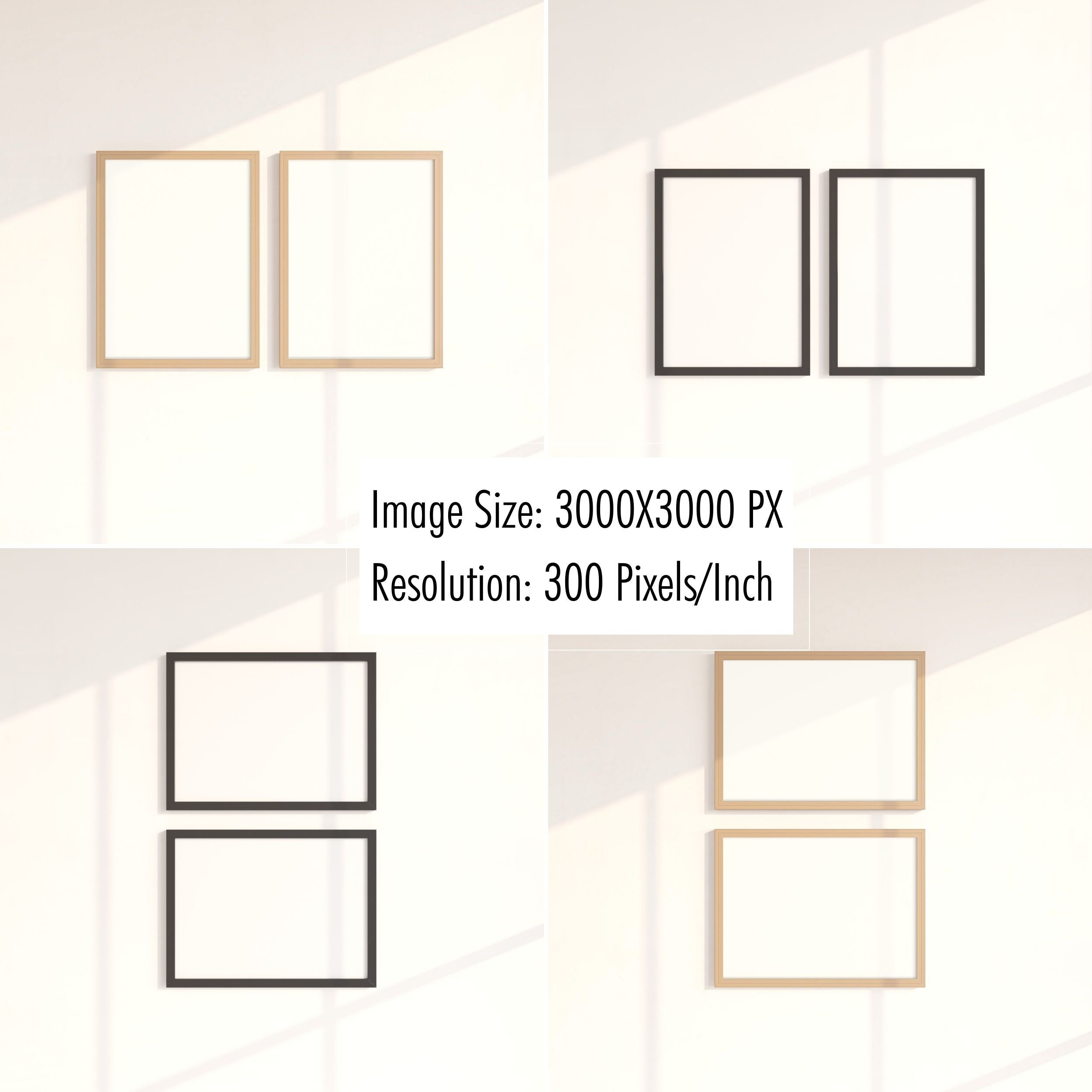 3:4 Ratio 16 Frame Mockup Bundle CANVA PSD Black Frame Option - Etsy