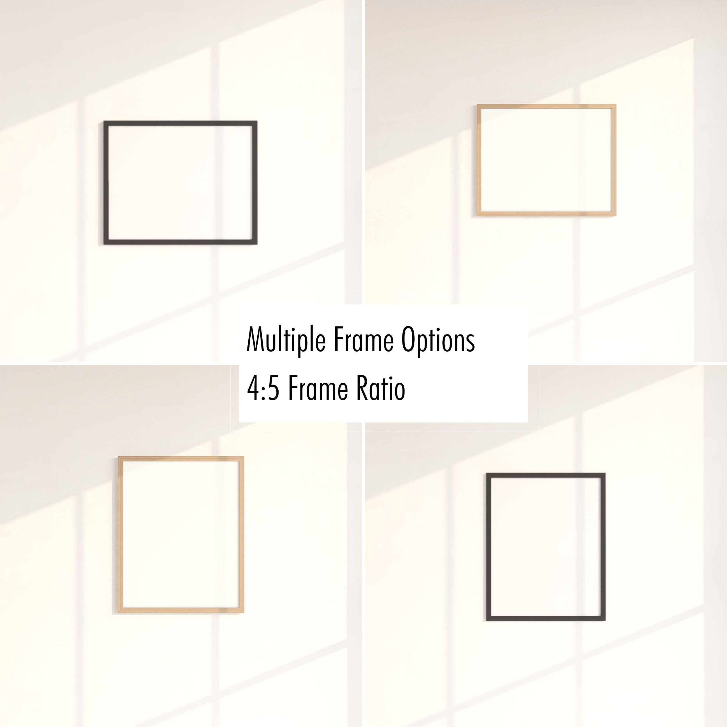 4:5 Ratio 16 Frame Mockup Bundle CANVA PSD Black Frame Option Wood ...