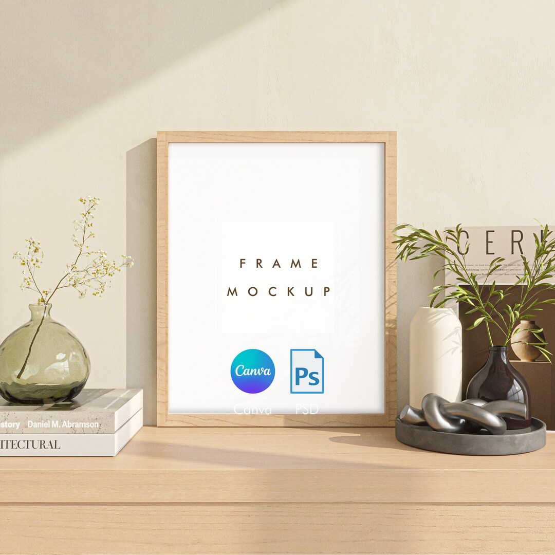 4:5 Frame Mockup CANVA & PSD Nordic Style Frame Mockup Wall Art Mock up ...