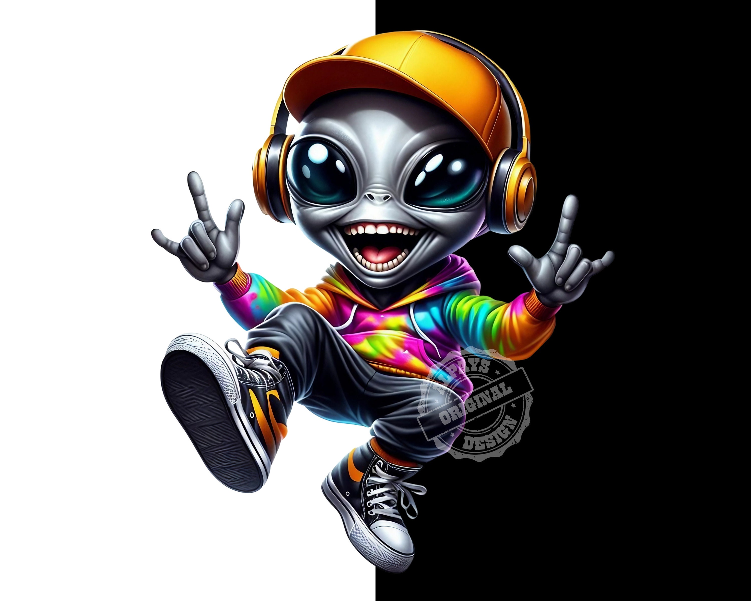 Hip Hop Alien PNG, Colorful T-shirt Print (digital Download) - Etsy