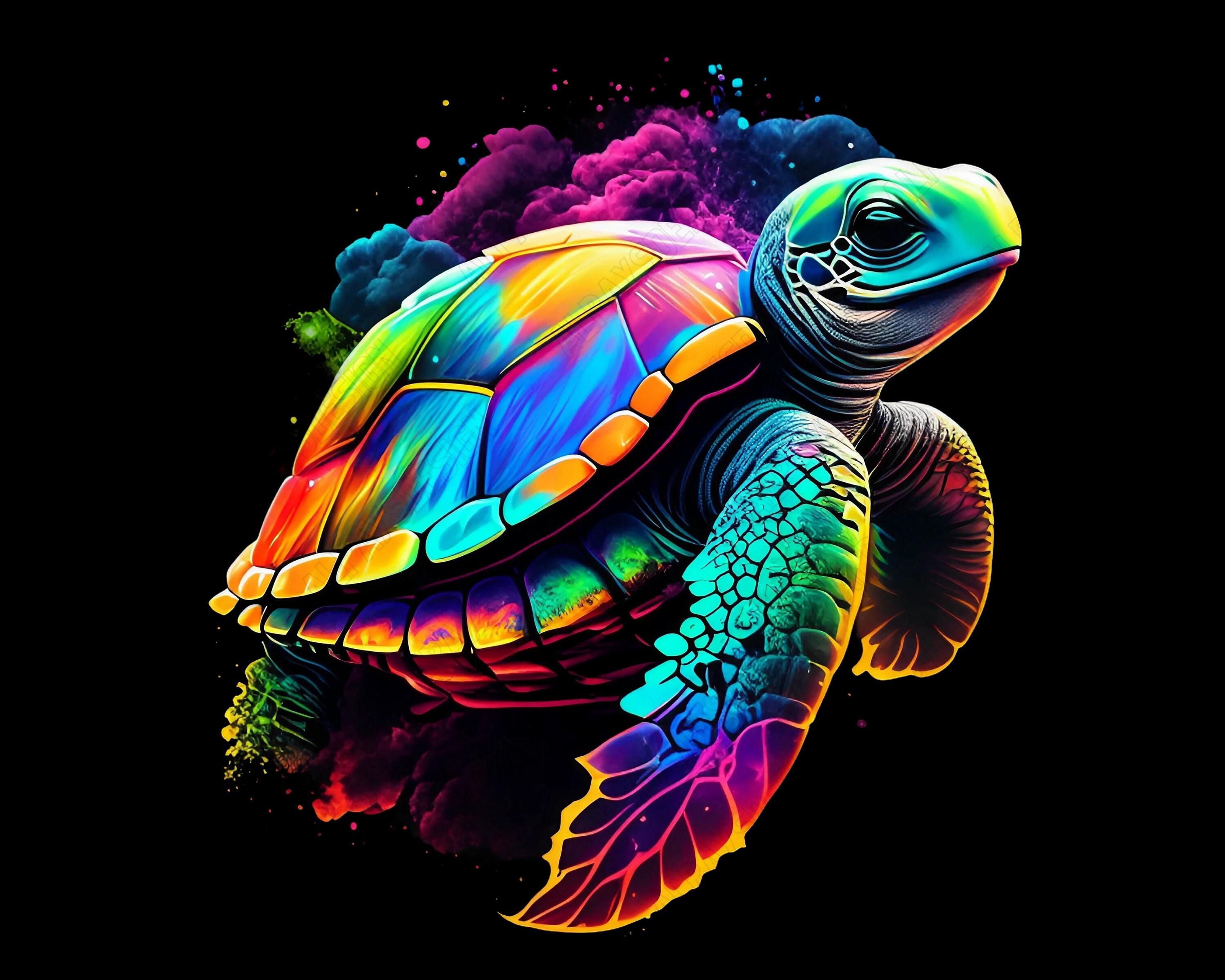 Colorful Turtle Png Files for Sublimation Dtf Shirt - Etsy
