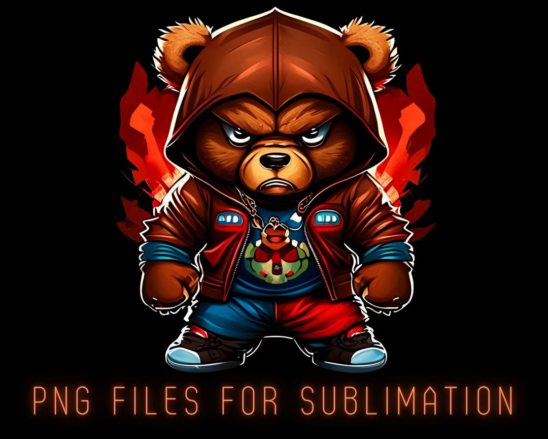 Angry Teddy Bear Png Files for Sublimation Dtf Shirt Sublimation ...