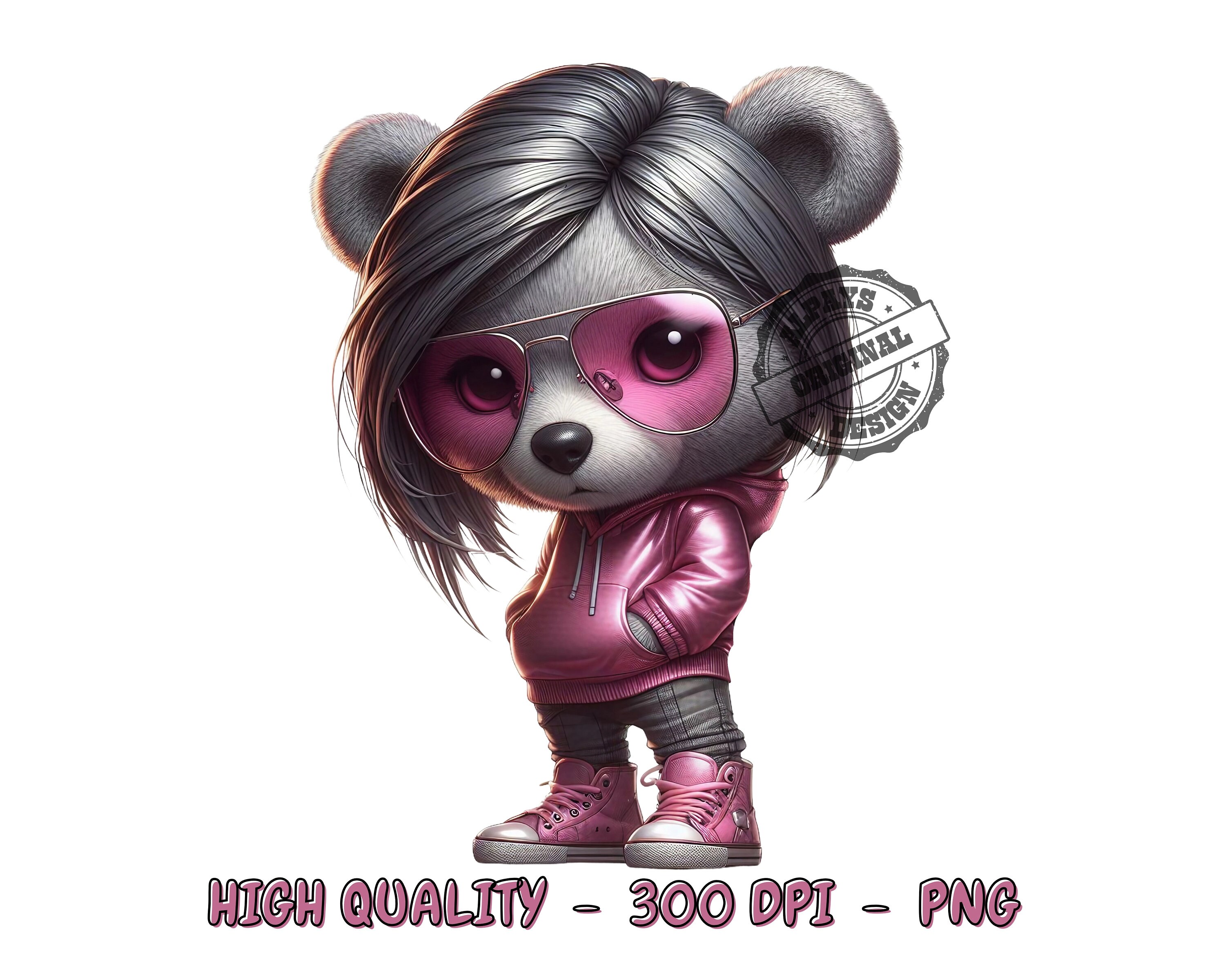 Cute Teddy Bear Girl Png, Teddy Bear Girl Dressed in Pink, Png Files ...