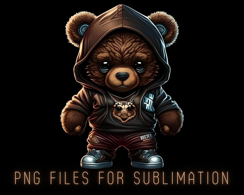 Cool Teddy Bear Png Files for Sublimation Dtf Shirt Sublimation Digital ...