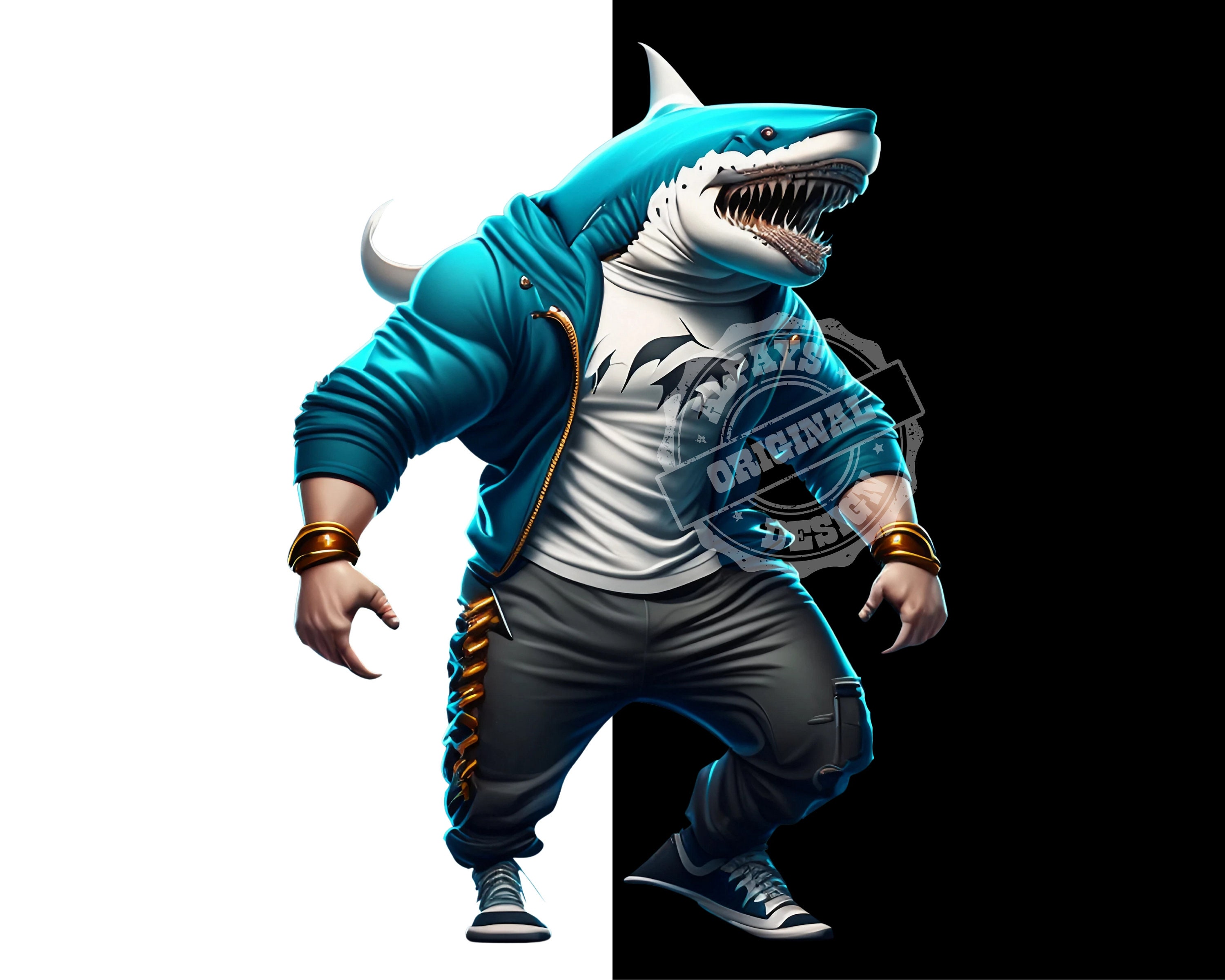 Urban Shark PNG, Sublimation Design, DTF/DTG Print (digital Download ...