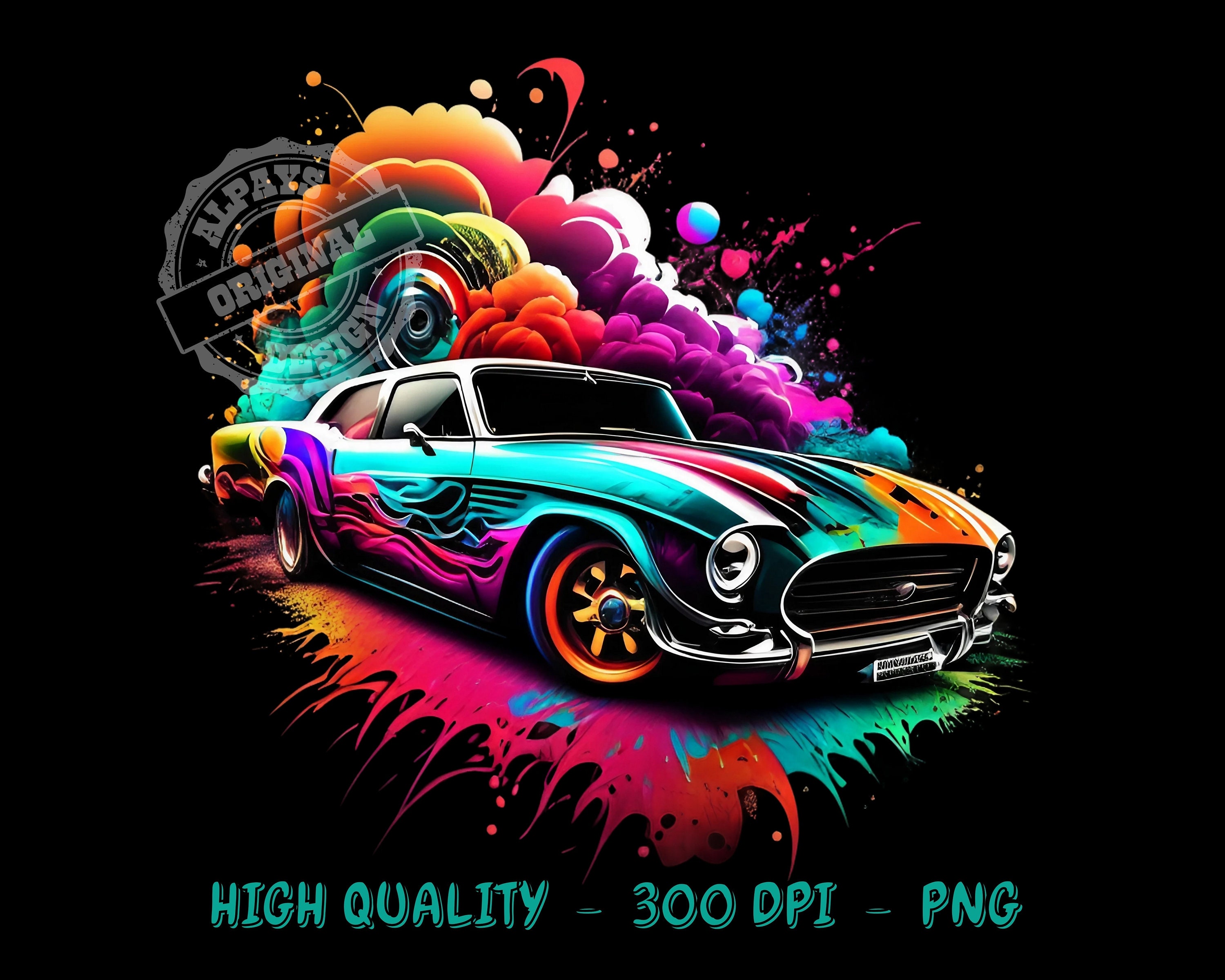 Colorful Car Png Png Files for Sublimation Dtf Designs 300 Dpi Colorful ...