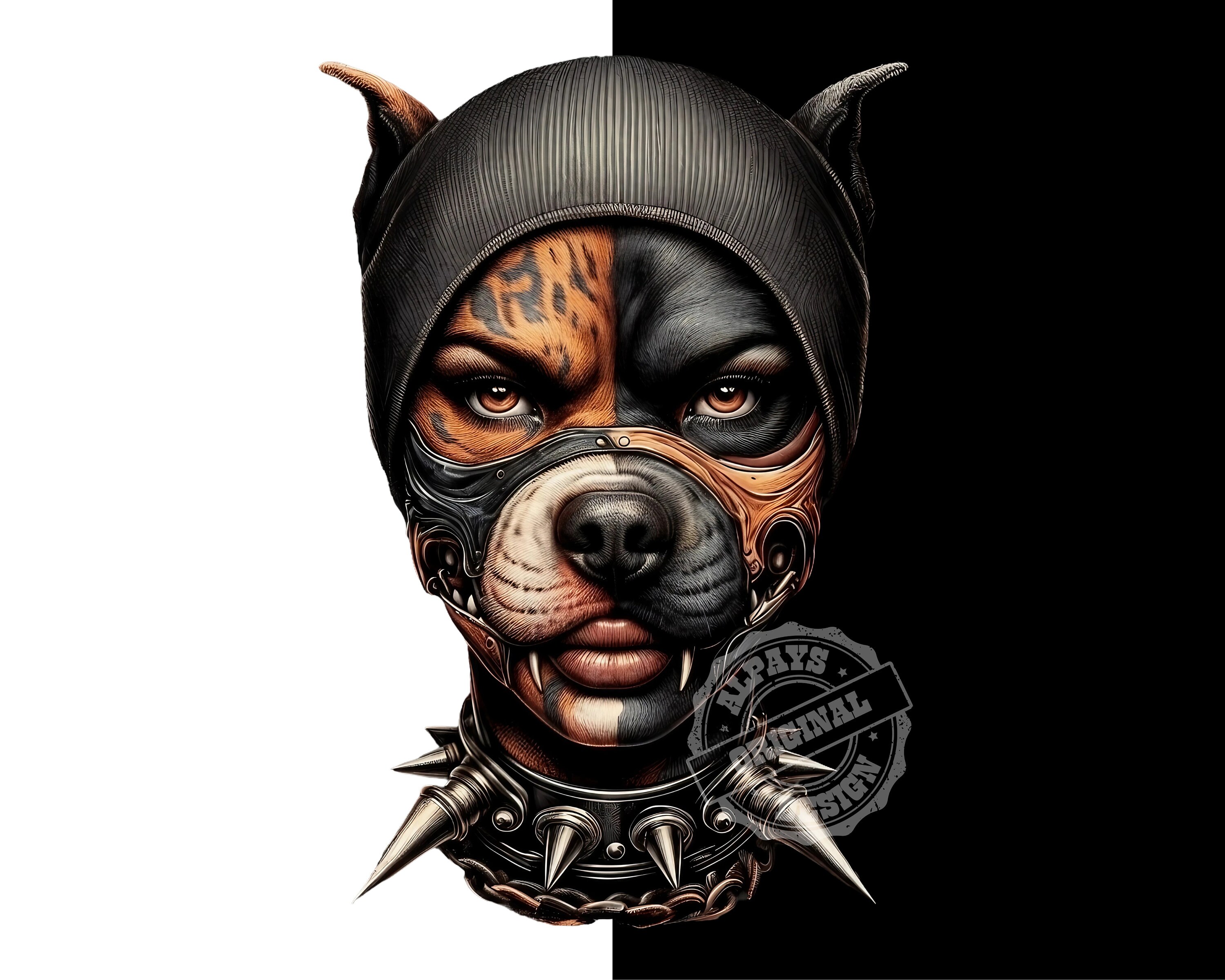 Cyberpunk Pitbull PNG, Futuristic Dog T-shirt Design (digital Download ...
