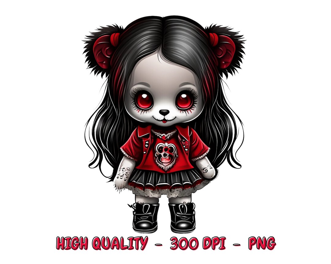 Vamp Girl Teddy Bear Png Files for Sublimation 300 Dpi Png Horror Shirt ...