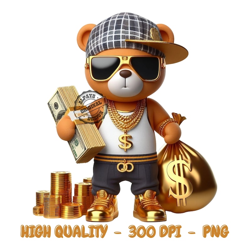 Money Bear Png - Etsy