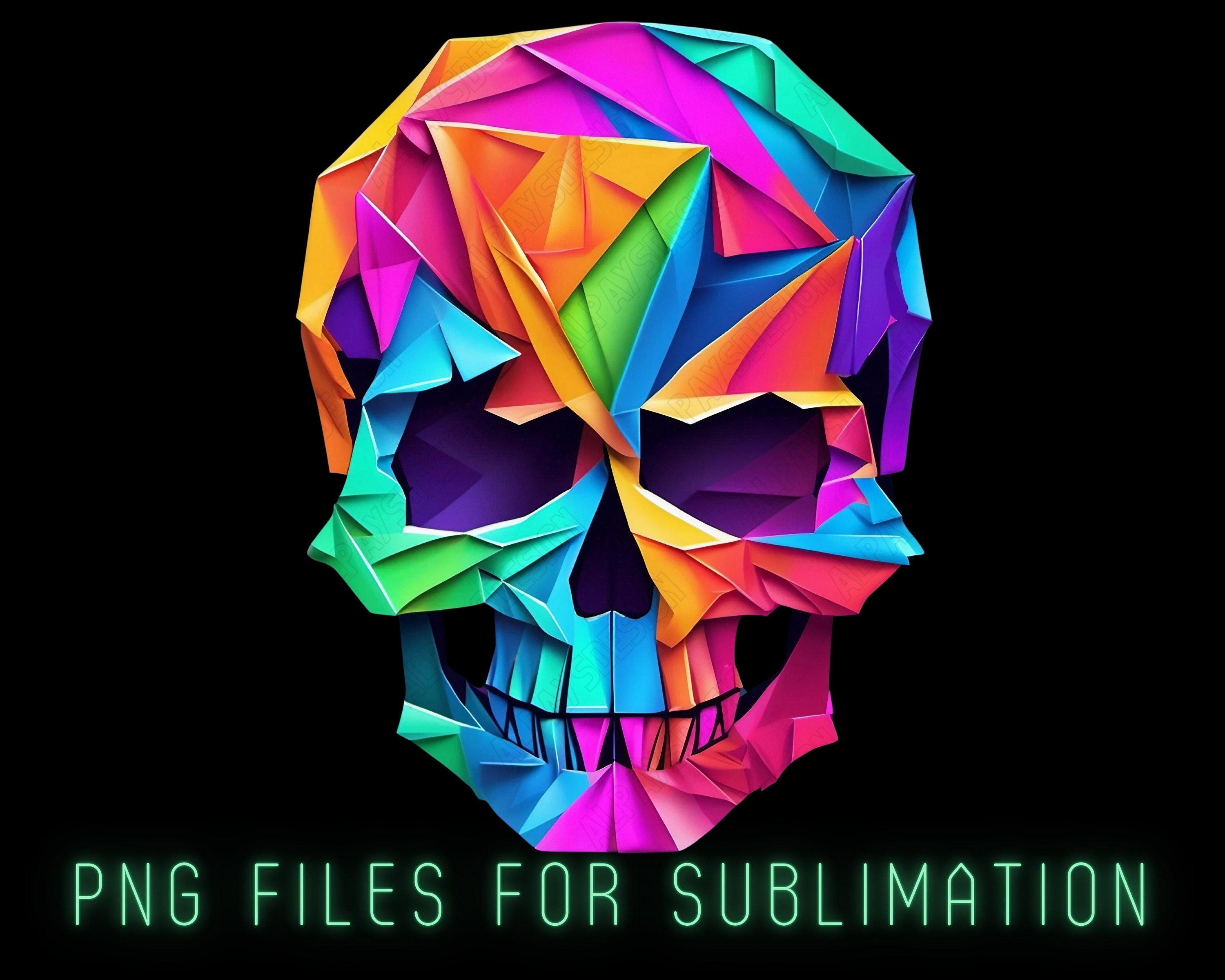 Colorful Skull Png Png Files for Sublimation Dtf Shirt - Etsy
