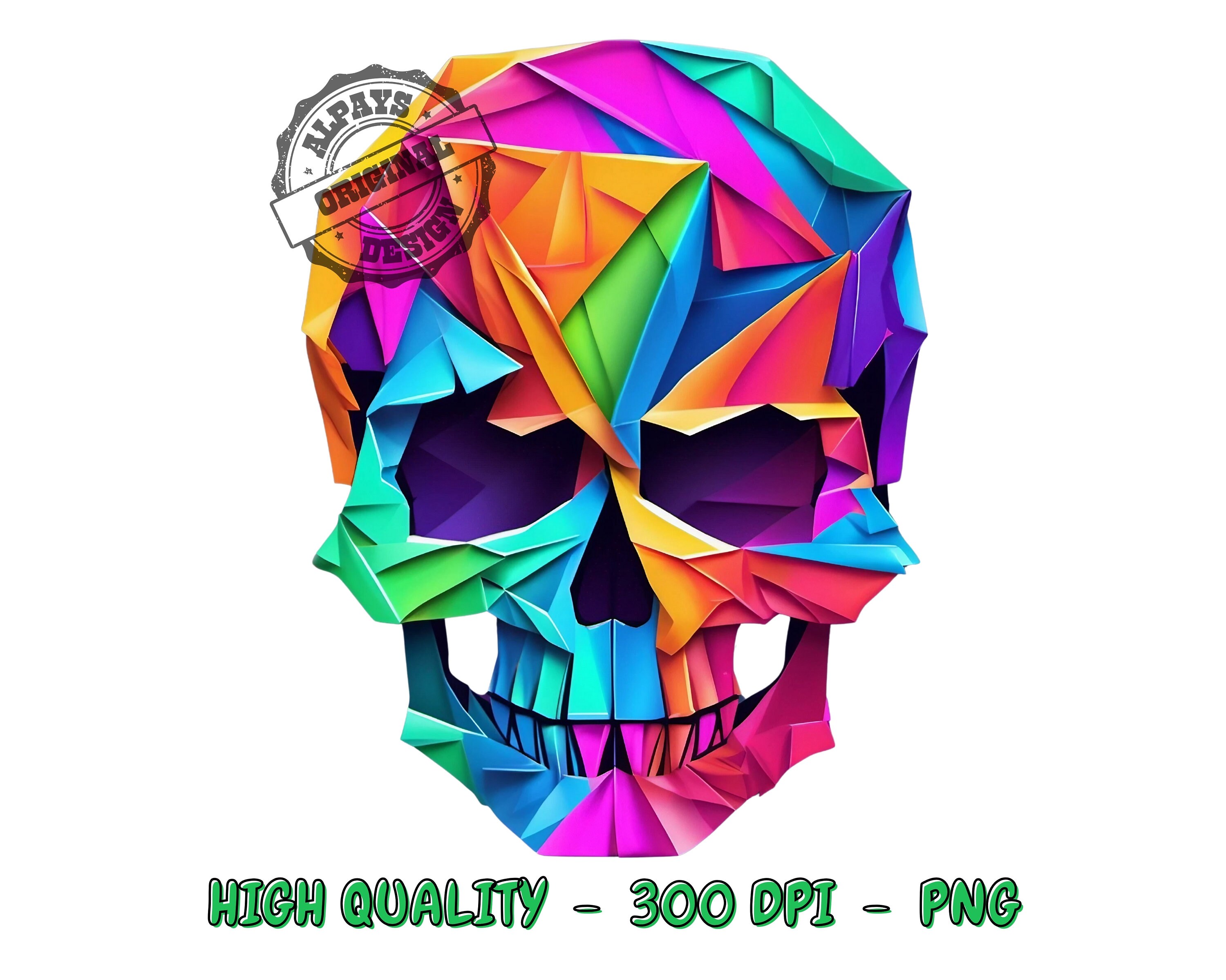 Colorful Skull Png Png Files for Sublimation Dtf Shirt Sublimation ...