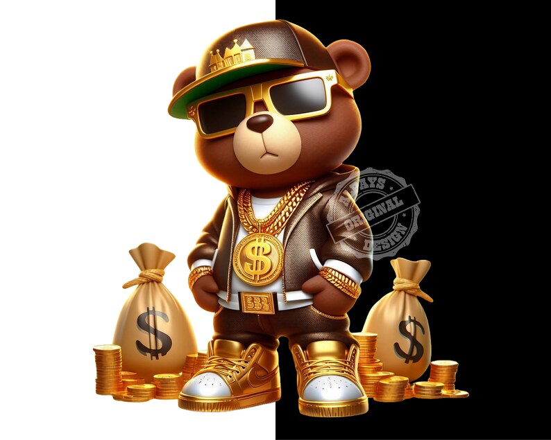 Dollars Teddy Bear Png, Cash Teddy Bear, Graffiti Teddy Bear, Money ...